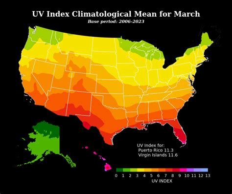 Sun Safety Monthly Average Uv Index 2006 2023 Us Epa