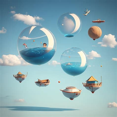 premium ai image floating objects
