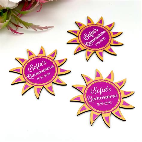 Wooden Tangled Sun Magnet Rapunzel Birthday Favors Etsy