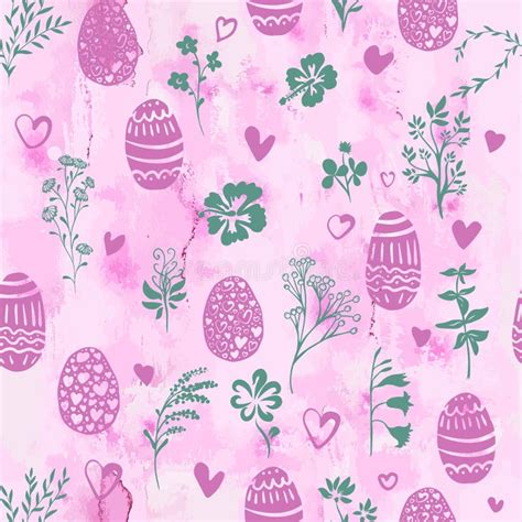 Seamless Easter Background Hand Drawn Stock Vector Illustration Of