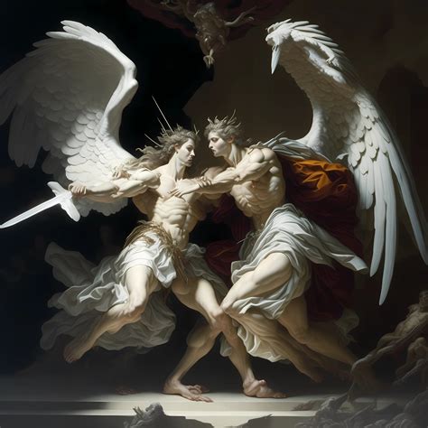 Angels Fighting Demons Painting