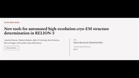 New Tools For Automated High Resolution Cryo Em Structure Determination In Relion 3 Rtcltv