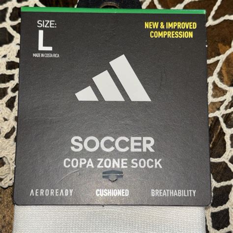 Nwt 30 Adidas Soccer Socks 2 Pr Adult L White Copa Zone Over Calf