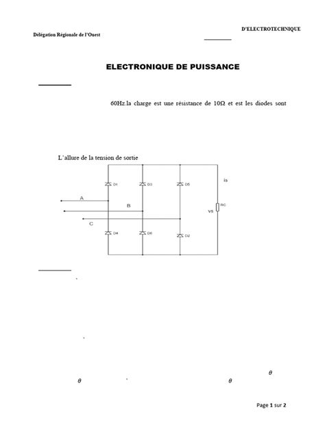Electronique De Puissance College Technique Paul Bouque De Bandj Pdf