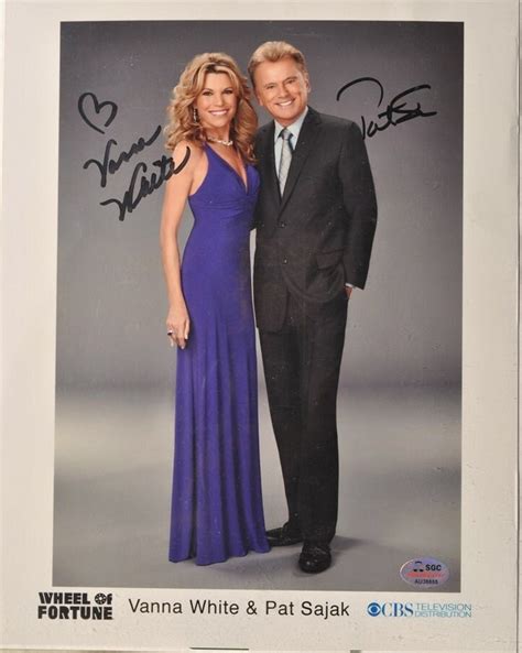 Vanna White And Pat Sajak Signed Photo Wheel Of Fortune Wcoa Etsy