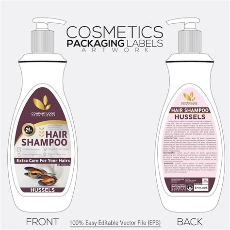 Etiqueta De Embalagem De Cosméticos Mockup De Garrafa Para Shampoo Para