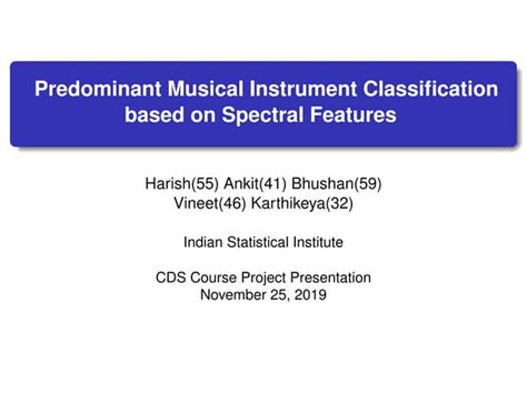 Musical Instrument Classification Pdf