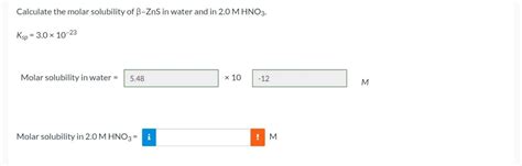 Calculate The Molar Solubility Of Beta Mathrm Zns In Water And In