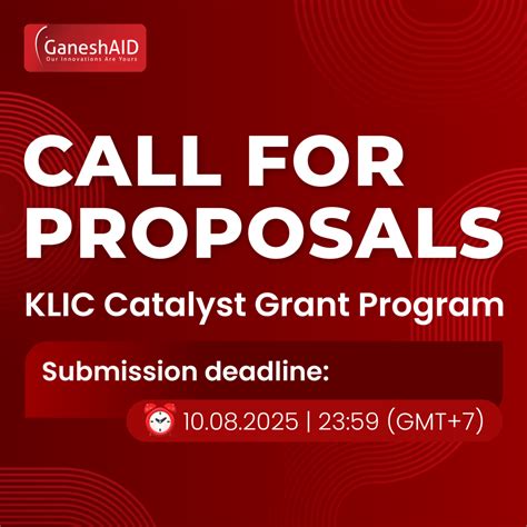 Call For Proposals Klic Catalyst Grant Program Ganeshaid