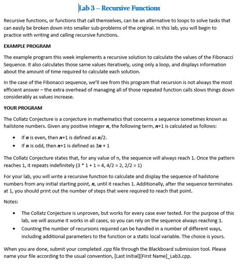 Solved Lab 3 Recursive Functions Recursive Functions Or