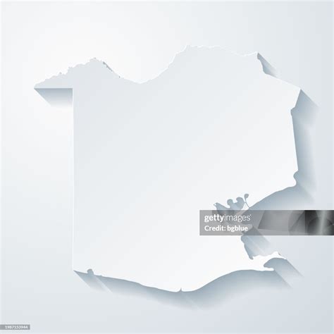 Vermilion Parish Louisiana Map With Paper Cut Effect On Blank