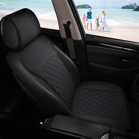 Sanwom Front Car Seat Covers Leather Seat Covers With Storage Pocket