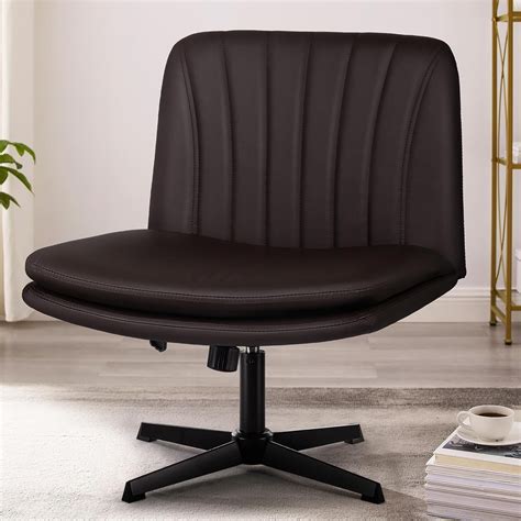 Waleaf Armless Office Desk Chair No Wheelspu Padded Modern Swivel