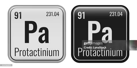 Protactinium Symbol Chemical Element Of The Periodic Table Vector