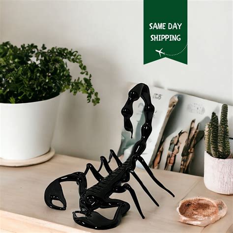 Glass Scorpion Scorpion Ornaments Black Scorpion Handmade Glass