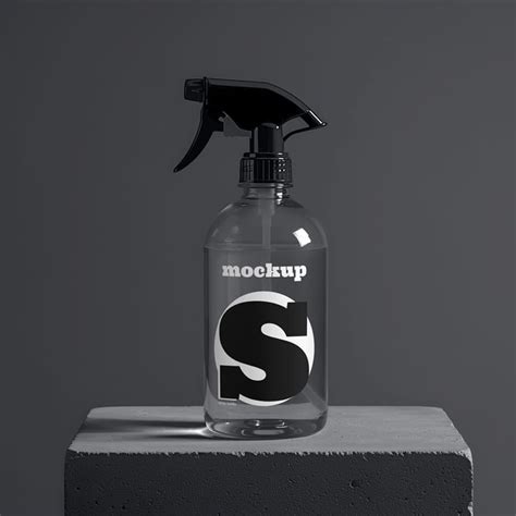 Free Modern Spray Bottle Mockup Psd