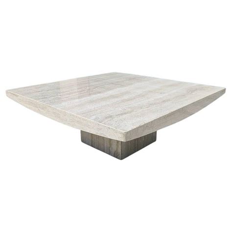 Italian Travertine Coffee Table By Stone International Signed At