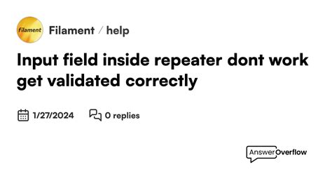 Input Field Inside Repeater Dont Work Get Validated Correctly Filament