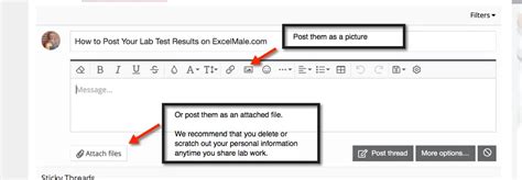 how to post your lab test results on excel male health forum