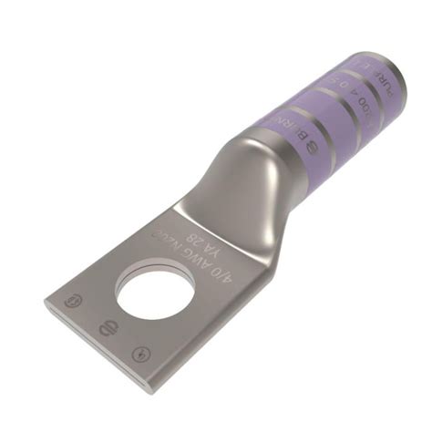Burndy Hylug Ya28 Ya Series 1 Hole Uninsulated Compression Lug 40 Awg