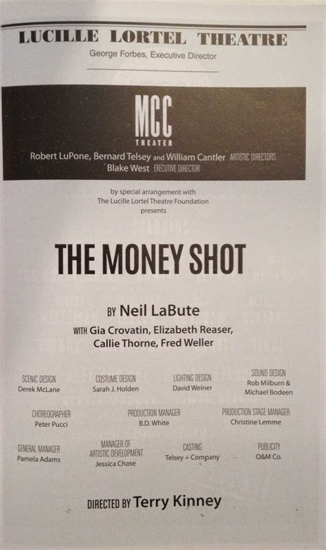 Theatres Leiter Side 71 Review Of The Money Shot September 18 2014
