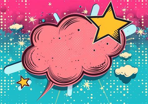 A Pink And Blue Speech Bubble Doodle Background Premium Ai Generated