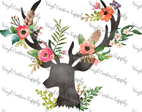 Deerhead Floral Vinyl Creation Supply