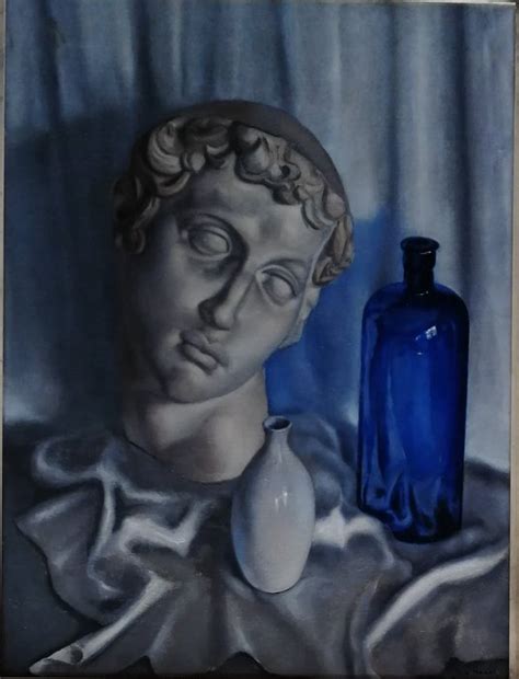 Jack Hamel 1890 1951 Stilleven Met Gipsen Griekse Kop En Blauwe Fles Barnebys