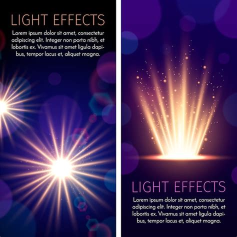 Realistic Light Effects Banner Set Premium Vector