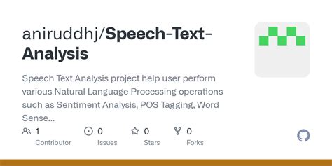 Github Aniruddhjspeech Text Analysis Speech Text Analysis Project