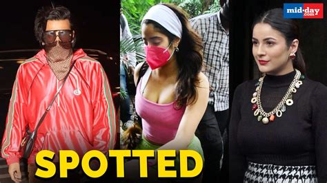 Celebrity Spotted Ranveer Singh Janhvi Kapoor And Shehnaaz Kaur Gill
