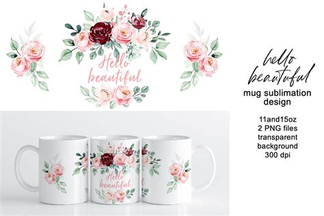 Mug Sublimation Design With Flowers Png Graphic By Larisa Maslova