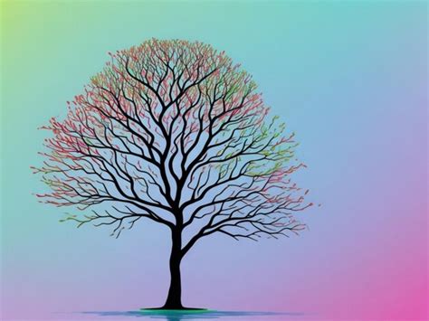 Premium Photo A Tree In Middle With Gradient Background