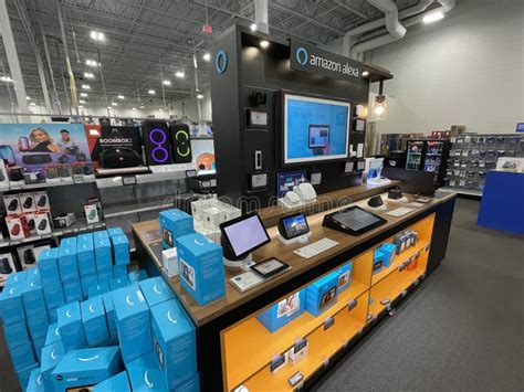 Best Buy Retail Electronics Store Interior Amazon Alexa Display