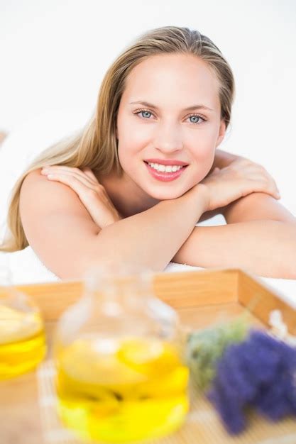 Premium Photo Beautiful Blonde Lying On Massage Table