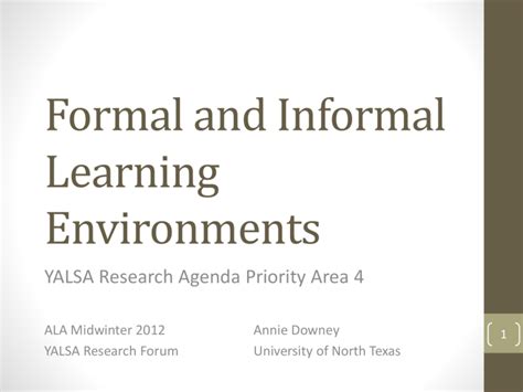 Formal And Informal Learning Environments