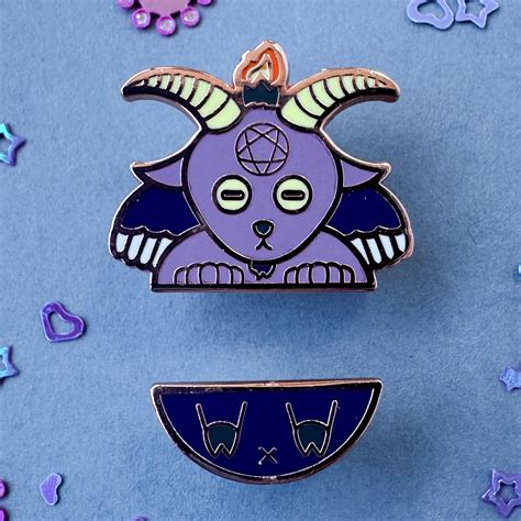 Baphomet Pride Pal Enamel Pin Set Kitty With A Cupcake