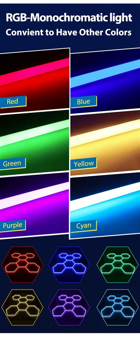 Aluminium Led Hexagonal Wall Lamps Rgb High Quality Multicoloured