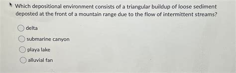 Solved Which Depositional Environment Consists Of A