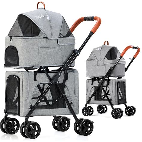 Kedvtelésből Tartott Macska Babakocsi Összecsukható Dupla Rétegű