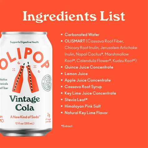 Olipop Vintage Cola Bebida Tónica Espumosa Sabor Clásico De Cola