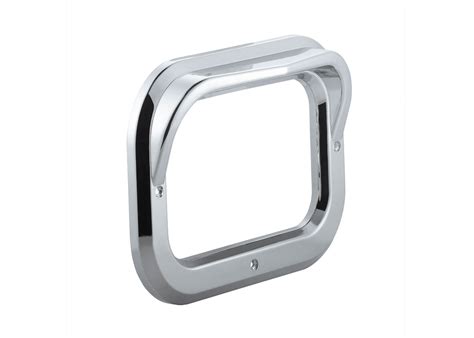 Chrome Rectangular Light Bezel With Visor Raneys Truck Parts
