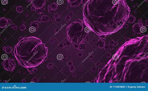 Abstract Purple Virus Cells Under Microscope Stock Illustration Illustration Of Sickness