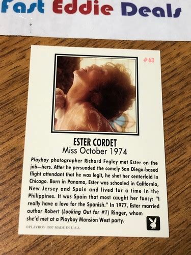 Playboy 1997 Ester Cordet Collector Card 63 October 1974 Near Mint Ebay