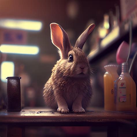 Rabbit In A Cafe Bokeh Background Vintage Style Image 23183797 Stock Photo At Vecteezy