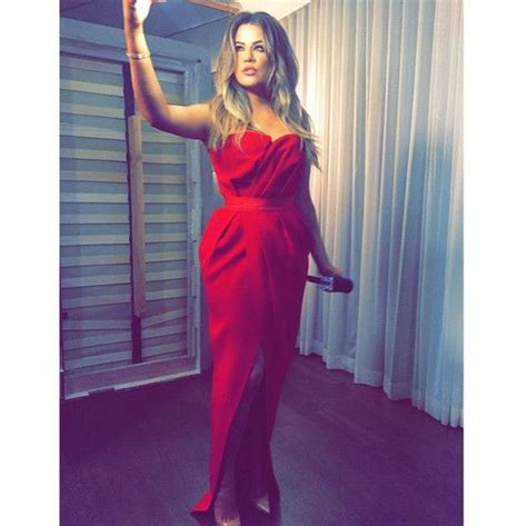 Khloe Kardashian Showed Off Her Red Lavin Dress Celebrity Dresses