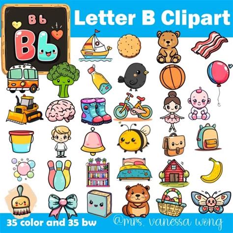 Alphabet Clipart Letter B By Mrs Wong Tpt