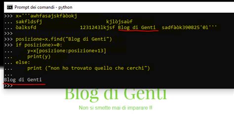 cercare ed estrare un valore da una stringa python blog di genti