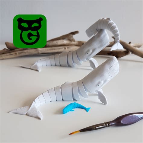 3d Printable Moby Dick Sperm Whale Flexi By Boby Green Creations