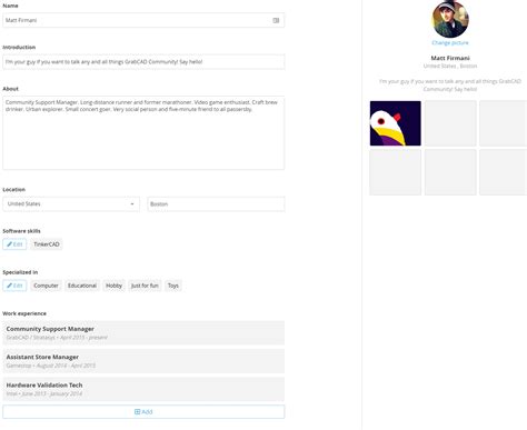 Setting Up Your Grabcad Profile Page Grabcad Community Help Center